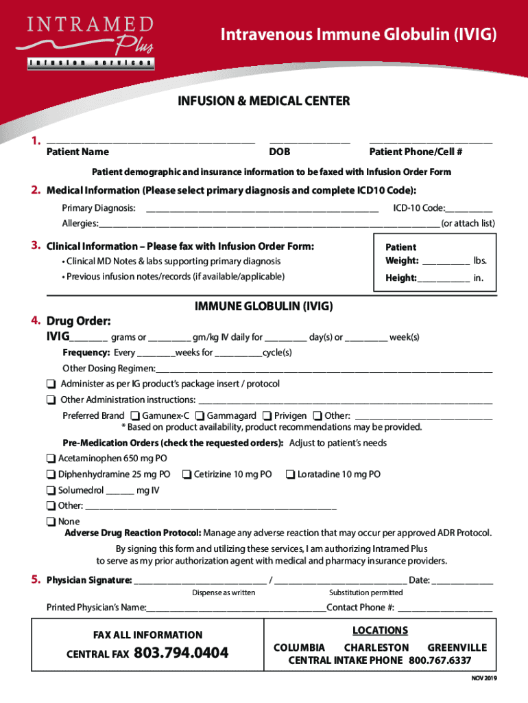 Fillable Online POLICY Document for Intravenous Immune Globulin (IVIG ...