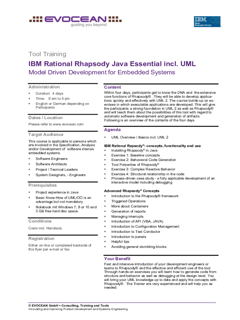 Fillable Online Workflows for Embedded code development with Rhapsody ...
