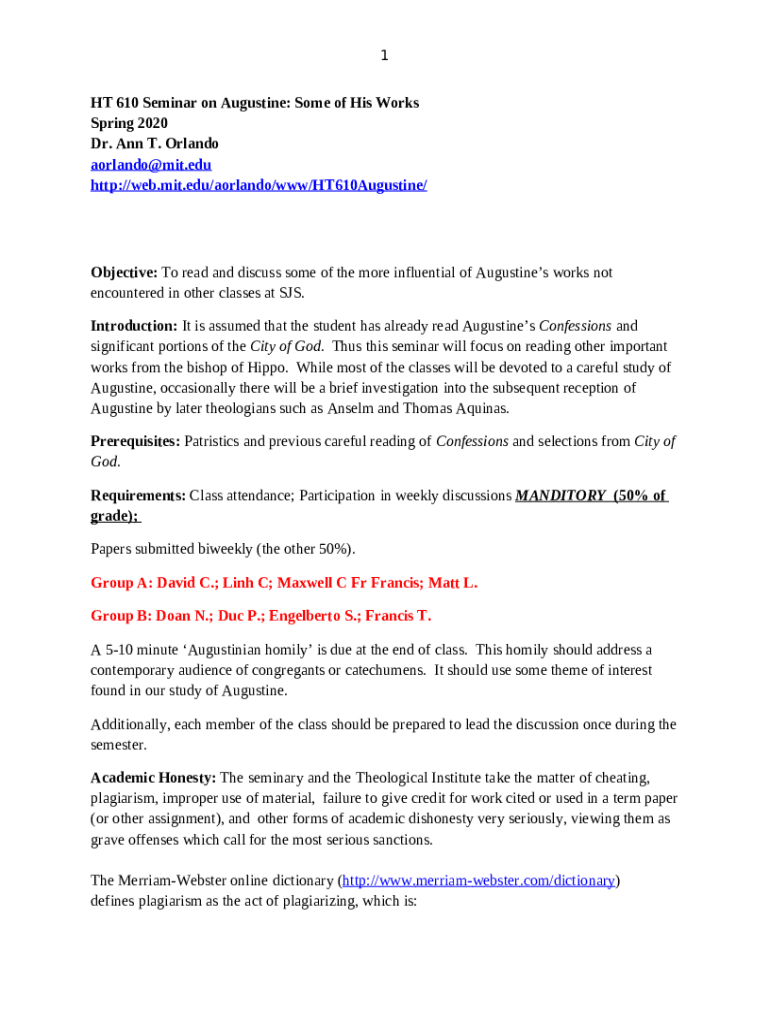 Reading Augustine's Confessions Lecture 2: Books I and II - web mit Doc ...