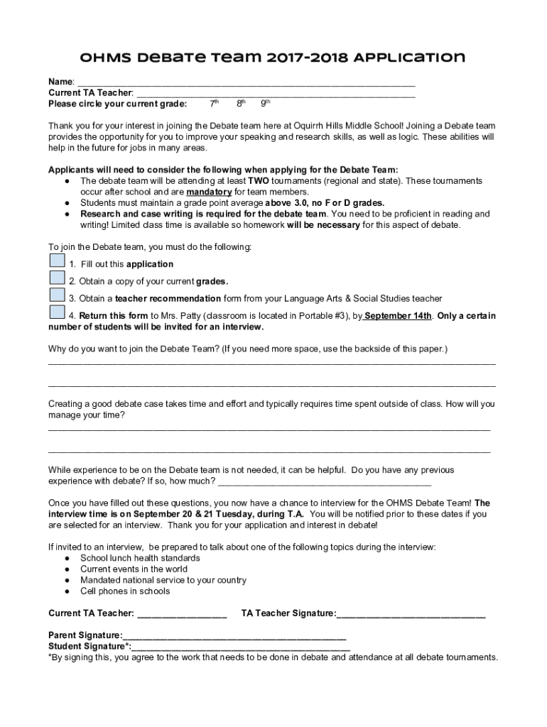 Fillable Online Speech and Debate Teacher in New York, New York, 10005 ...