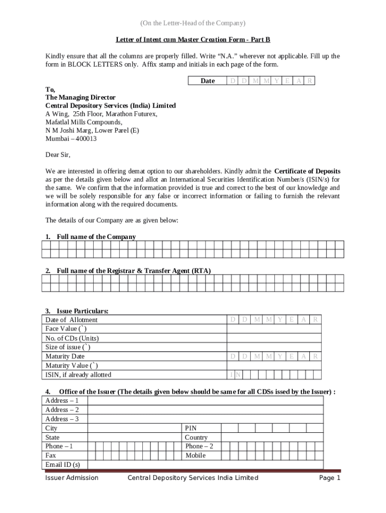 Master Creation Doc Template | pdfFiller