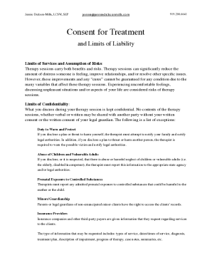 Fillable Online Consent for Treatment and Limits of Liability 2020 Fax ...