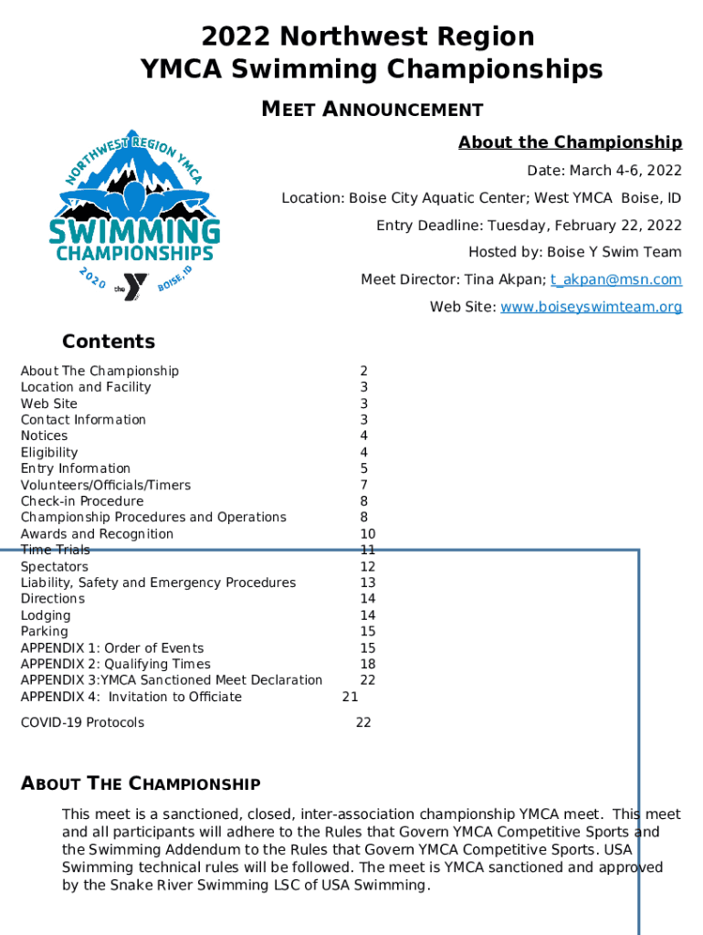 MADISON AREA YMCA MARINERS - Swim Groups Doc Template | pdfFiller