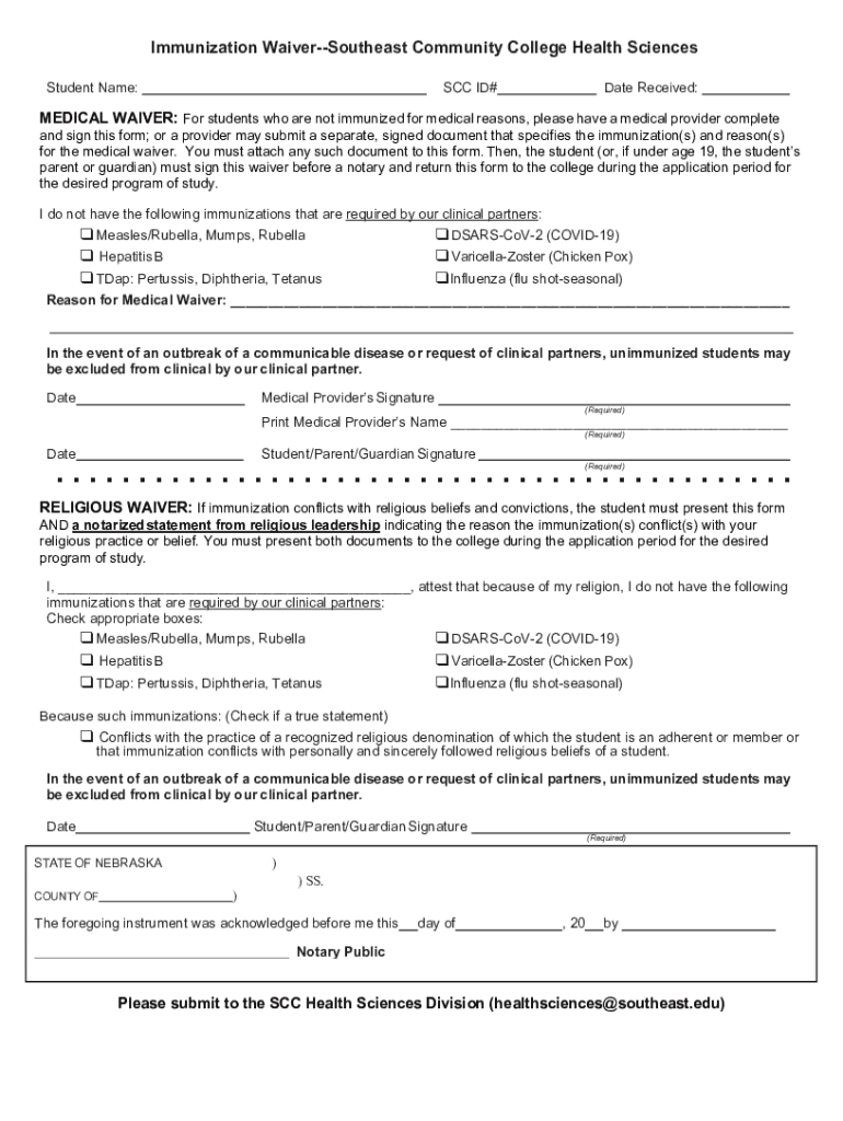 Fillable Online SCU-MEDICAL-IMMUNIZATION-EXEMPTION-FORM- ... Fax Email ...