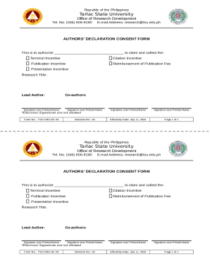 Tsu Ord Sf 49 Authors Declaration Consent Doc Template | pdfFiller