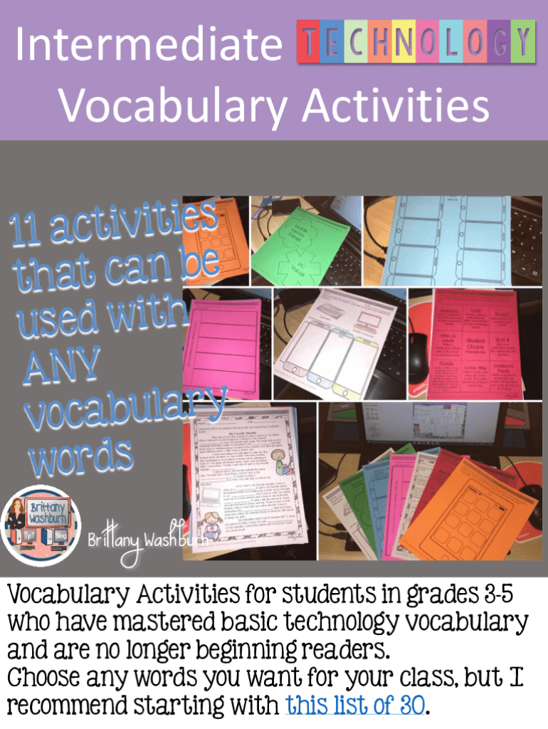 Fillable Online UNPLUGGED Technology Vocabulary Worksheets 3-5 Fax ...