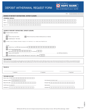 Fillable Online DEPOSIT WITHDRAWAL REQUEST FORM Fax Email Print - pdfFiller