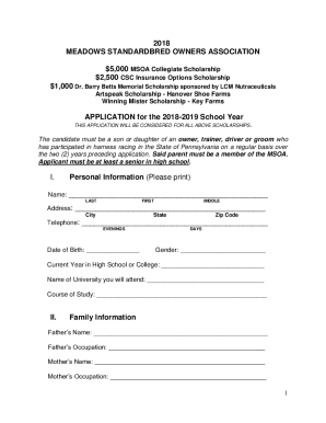 Fillable Online MSOA Scholarship Applications now being accepted Fax ...