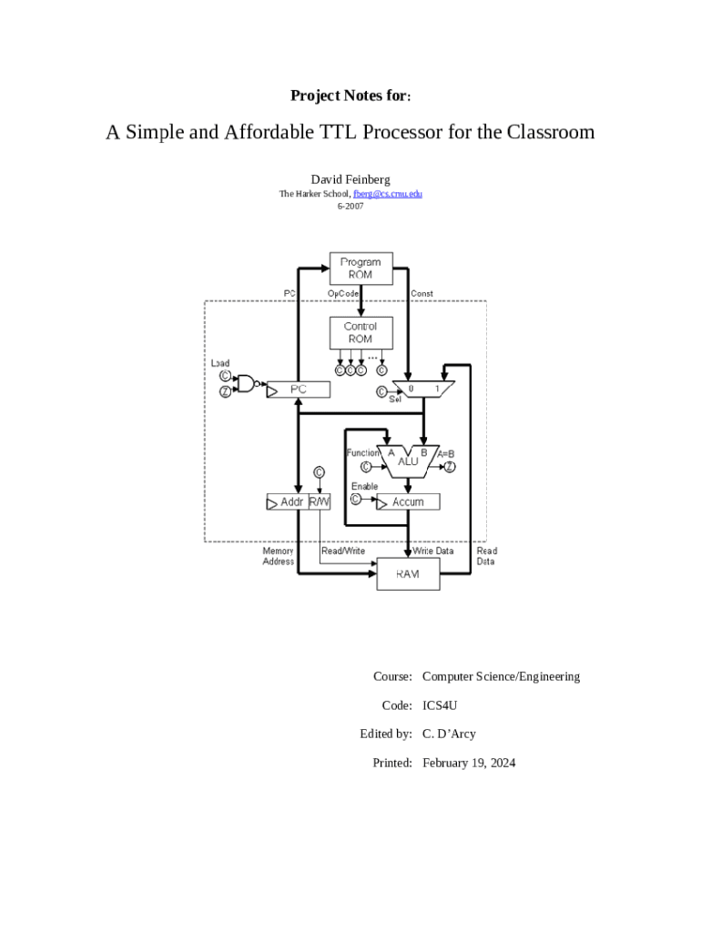 A Simple and Affordable TTL Processor for the Classroom - darcy rsgc on ...