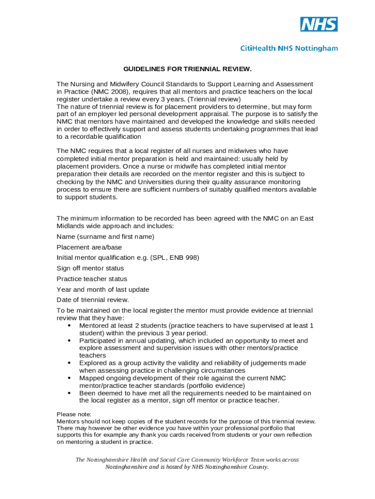 Publication of the updated edition of NMC Standards to ... Doc Template | pdfFiller