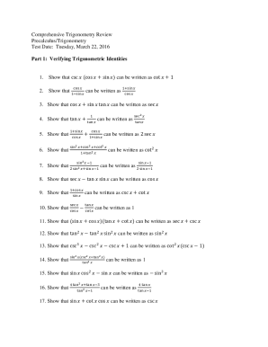 Fillable Online Exact Values Of Trig Functions Worksheet Fax Email ...