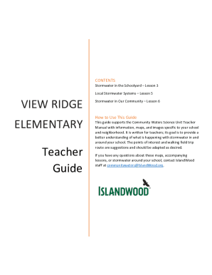 Fillable Online View Ridge Elementary. Teacher Guide Fax Email Print ...