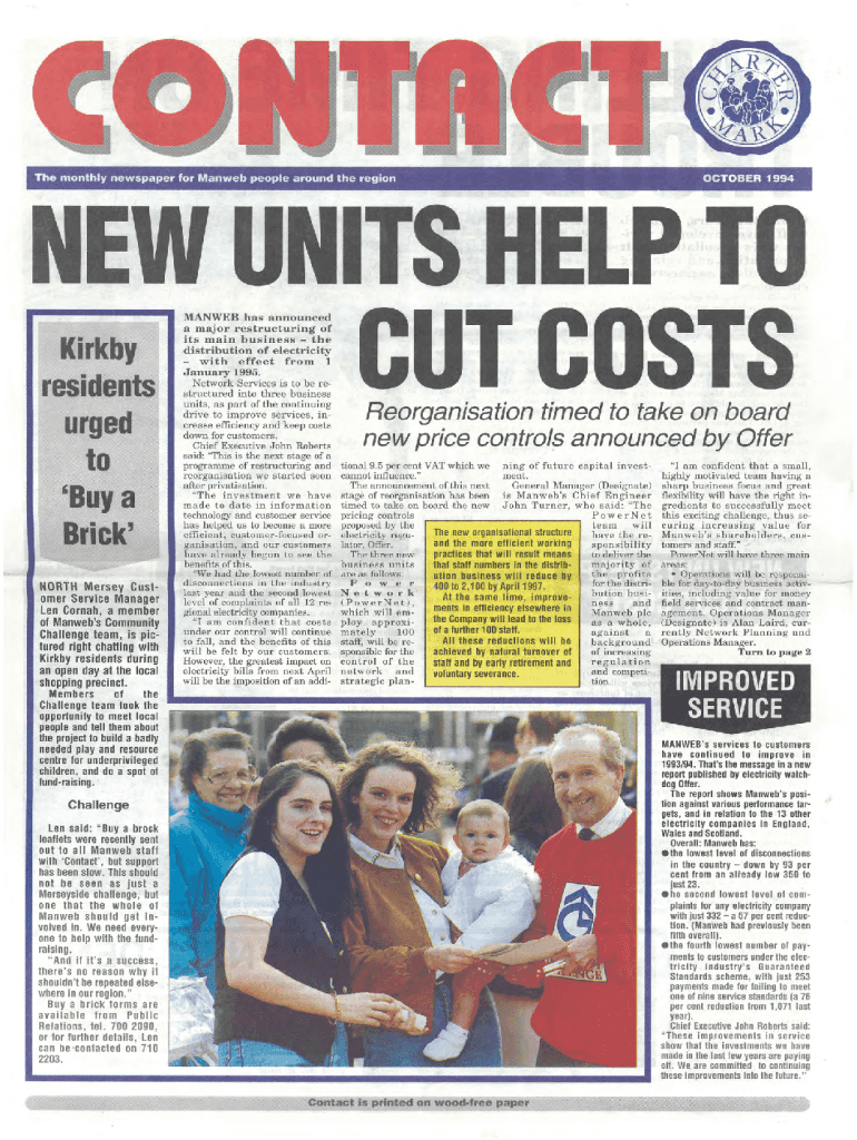 Fillable Online manweb-remembered co Manweb's monthly newspaper for staff and their families ...