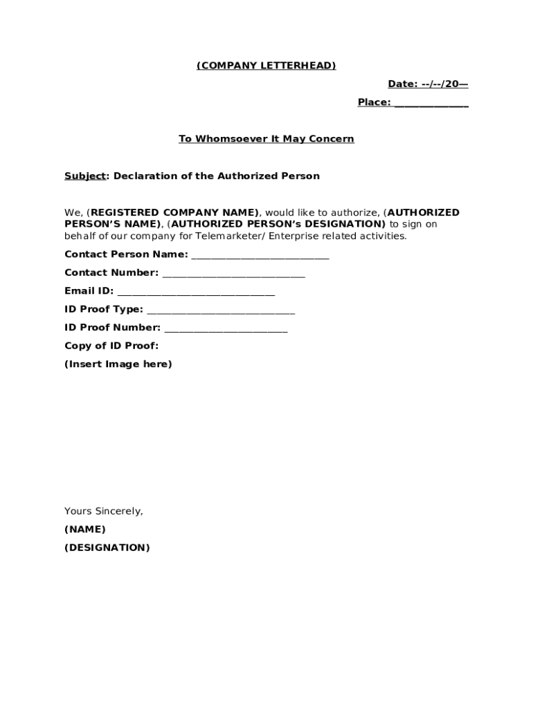 Letterhead Authorization Letter - Fill Online, Printable ... Doc ...