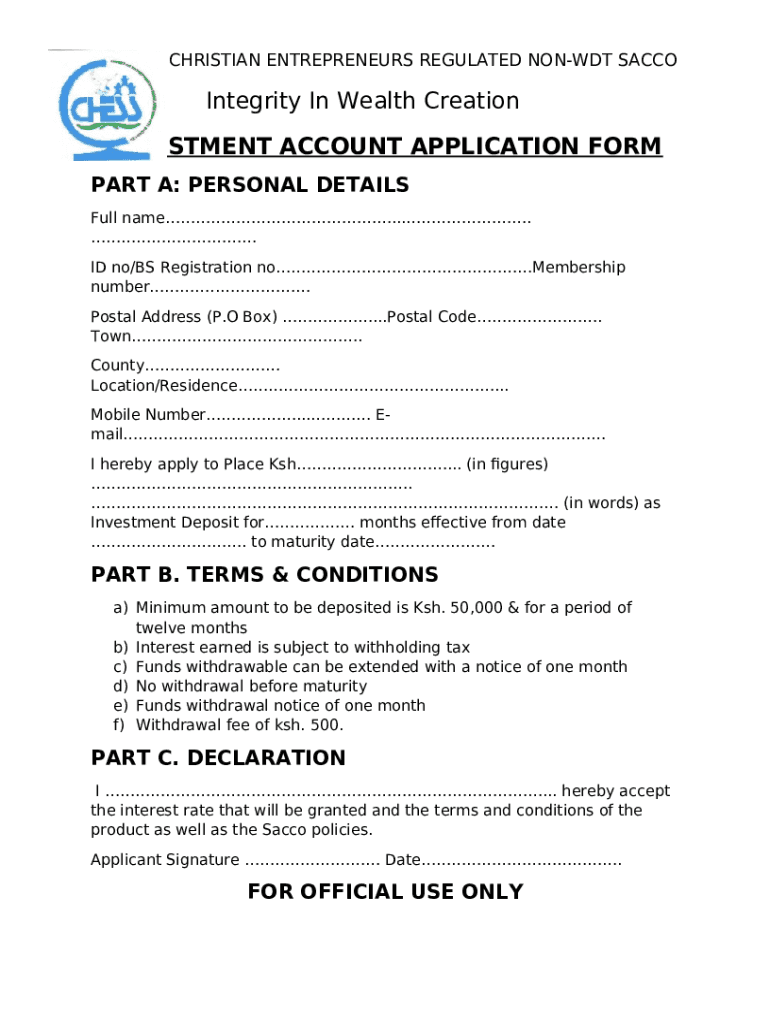 investment account application part a: personal details Doc Template ...