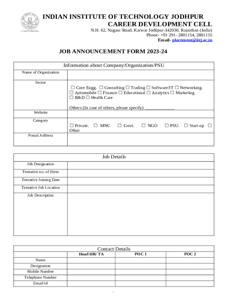 Career Development Cell IIT Jodhpur's Post - spc iitj ac Doc Template ...