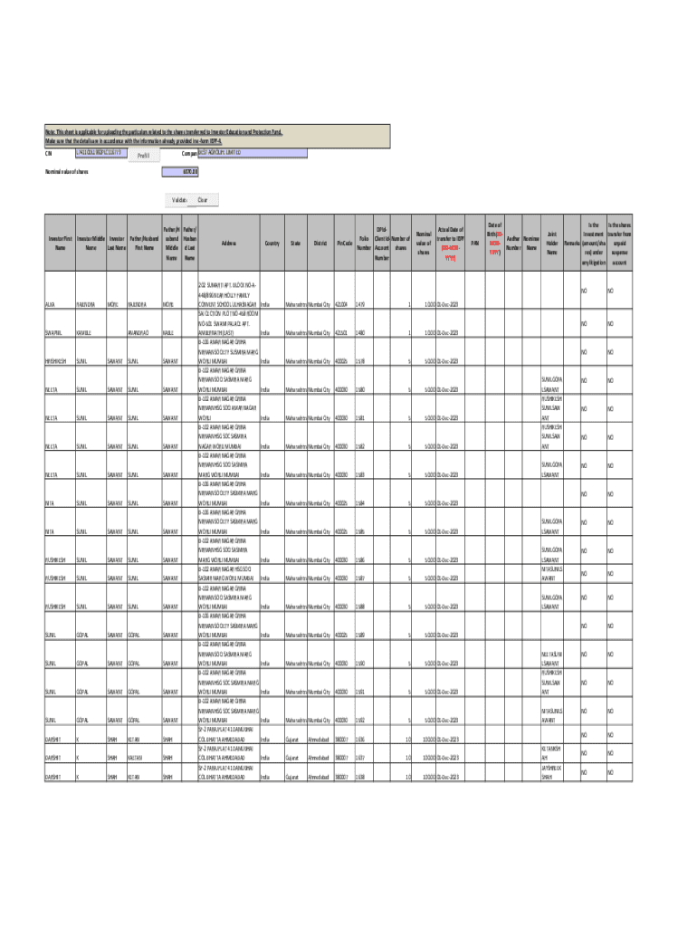 Fillable Online Form IEPF - 4 (1).xls Fax Email Print - pdfFiller