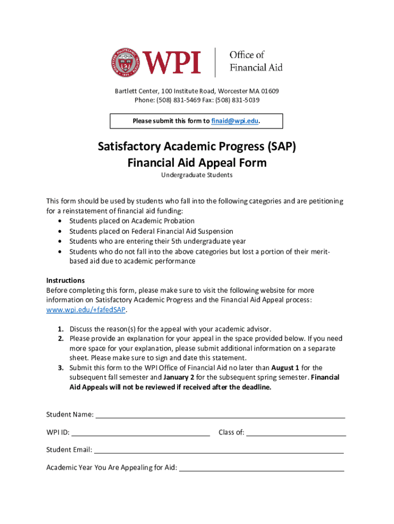 Fillable Online Satisfactory Academic Progress (SAP) Financial Aid ... Fax Email Print - pdfFiller