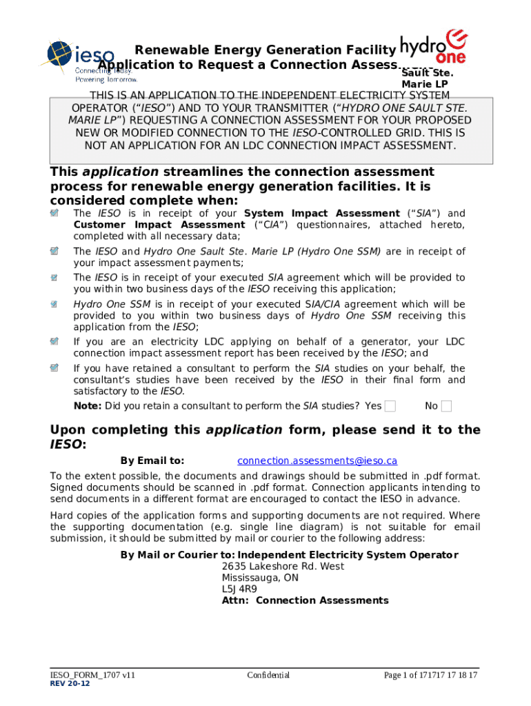 Renewable Energy Generation Facility. Application to Request a ...