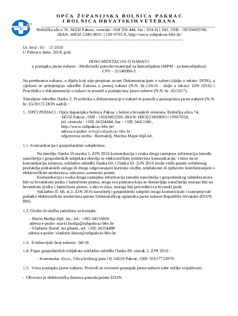 Prijedlog DON MPM HEMODIJALIZA Doc Template | pdfFiller