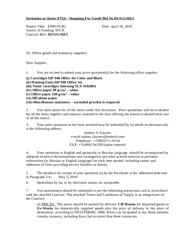 INVITATION FOR BID Bid #24-010 Paper Supplies/ ... - fleg1 enpi-fleg ...