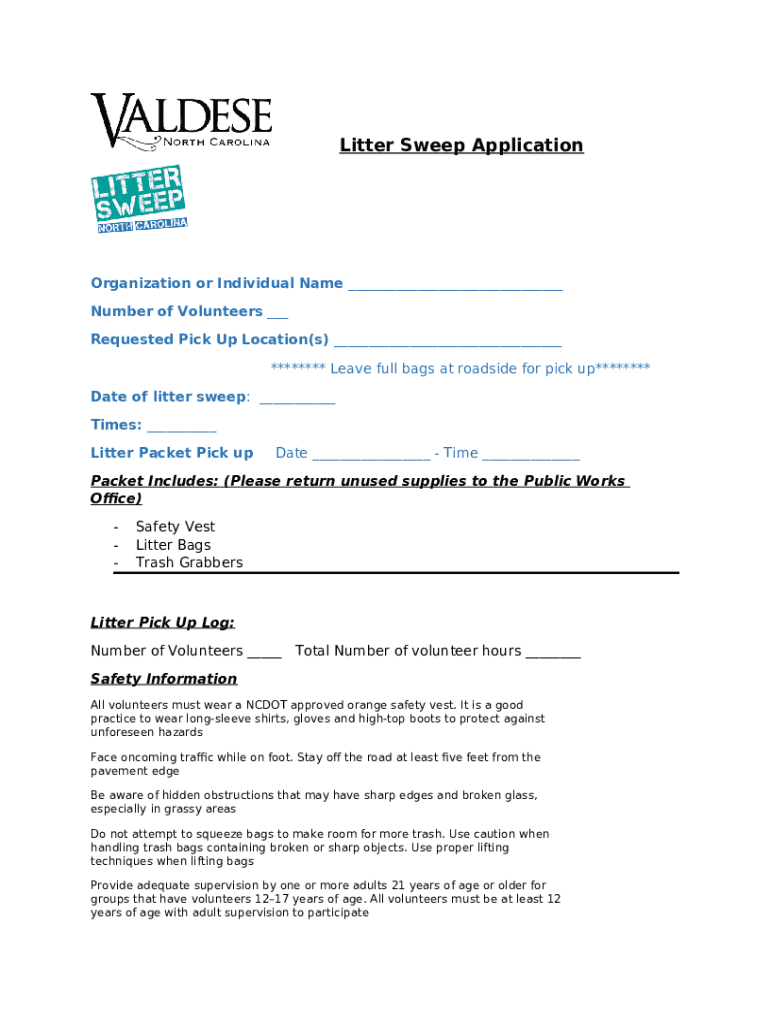Litter Sweep Report (Spruce) List Doc Template | pdfFiller