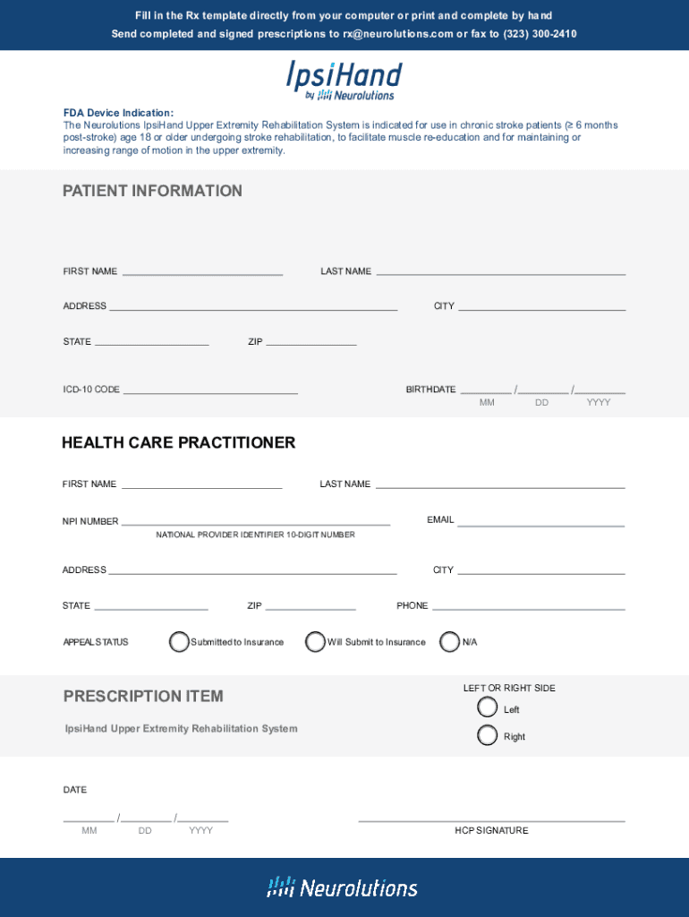 Fillable Online Prescription Form Guide- ePrescribing and ordering ... Fax Email Print - pdfFiller