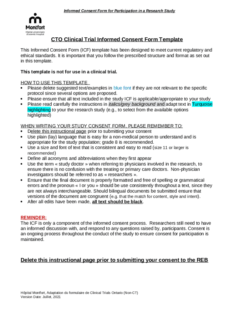 CTO-Clinical-Trial-Ined-Consent-- ... Doc Template | pdfFiller