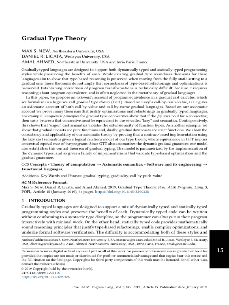 Fillable Online Gradual Type Theory (Extended Version)Request PDF Fax Email Print - pdfFiller