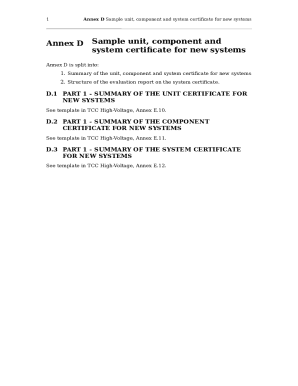 Annex D Sample unit, component and system certificate ... Doc Template ...
