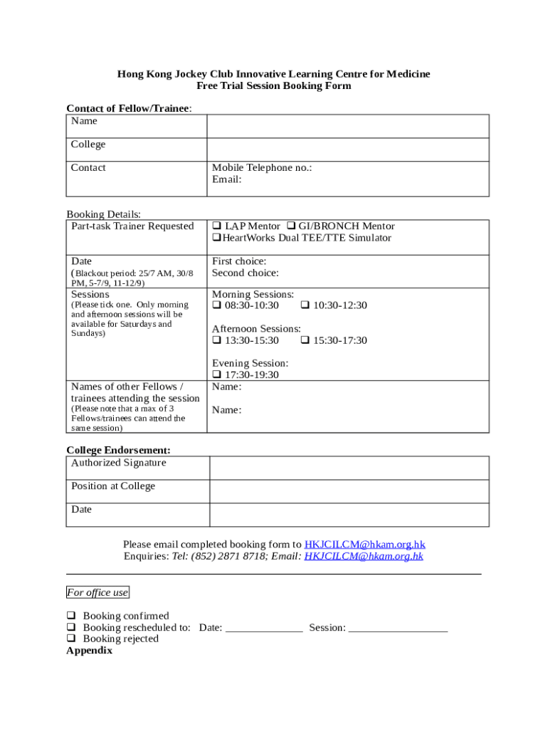 Hong Kong Academy of Medicine Hong Kong Jockey Club ... Doc Template ...