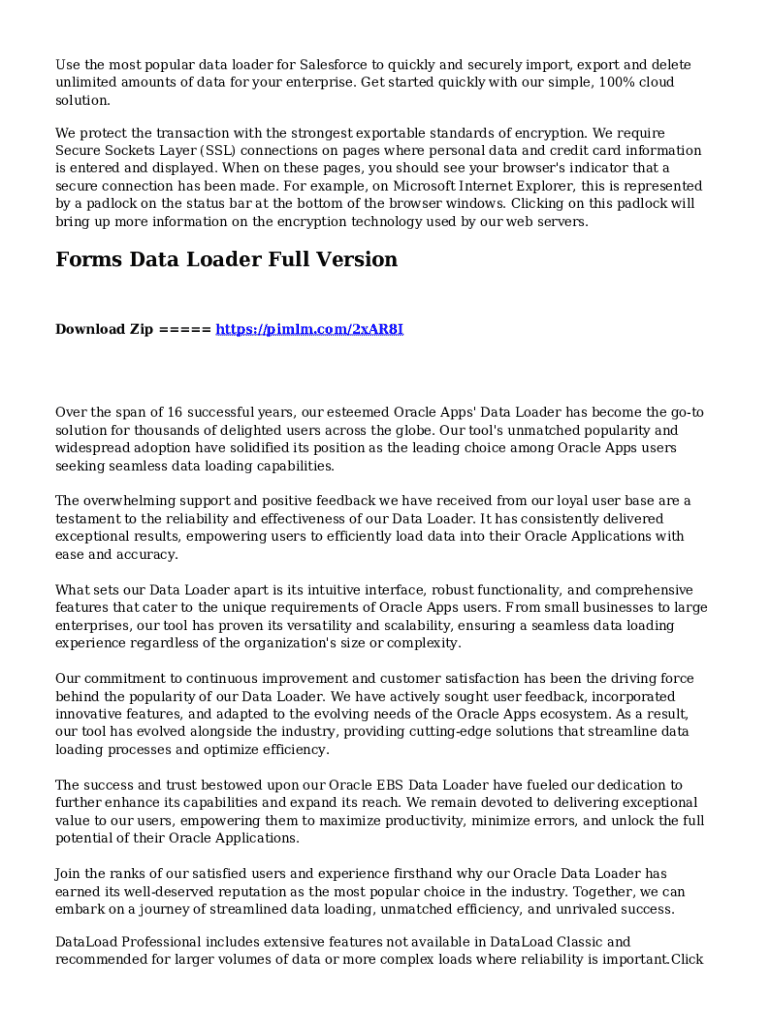 Fillable Online Forms Data Loader Full Version Fax Email Print - pdfFiller