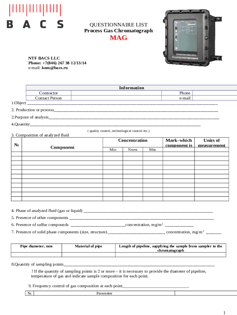 QUESTIONNAIRE LIST Doc Template | pdfFiller