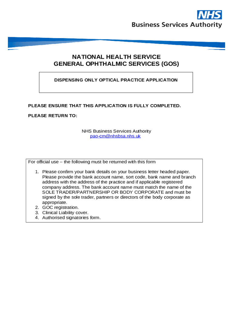 General ophthalmic services (GOS) and NHS optical vouchers Doc Template ...