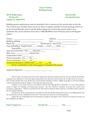Fillable Online Building Permit Application- Template - City of ...