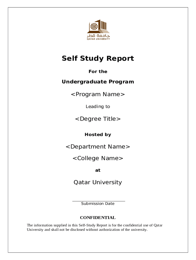 Self-Study Report (SSR) Doc Template | pdfFiller