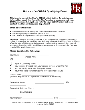 COBRA Election Notice and Doc Template | pdfFiller