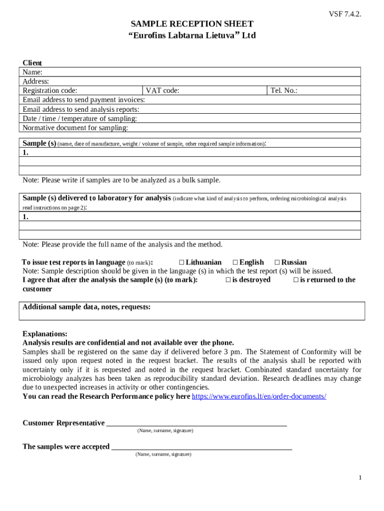 SAMPLE RECEPTION SHEET Doc Template | pdfFiller