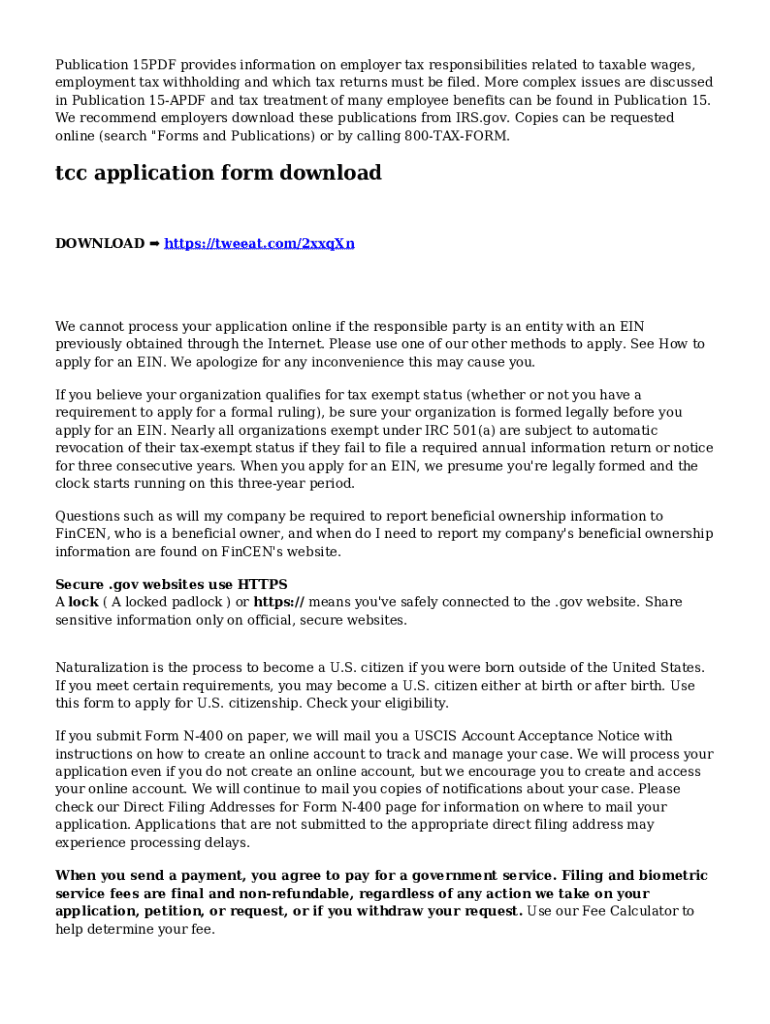 Fillable Online Tcc Application Form Download Fax Email Print - pdfFiller