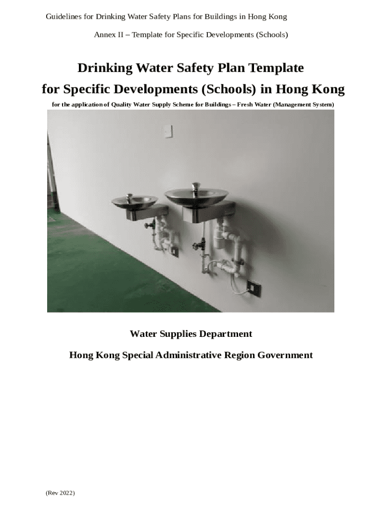 Water safety plan template for schools in Hong Kong ... Doc Template ...