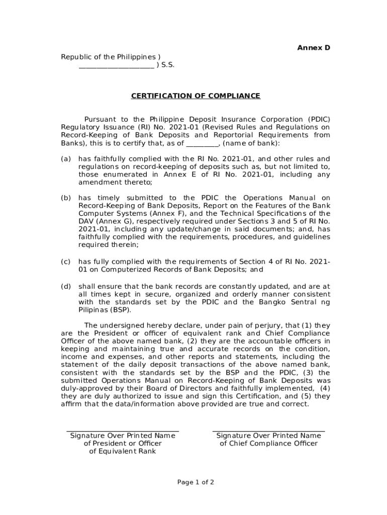 PDIC Claim Doc Template | pdfFiller