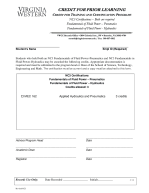 Fillable Online NC3 Certifications - Fundamentals of Fluid Power Fax ...