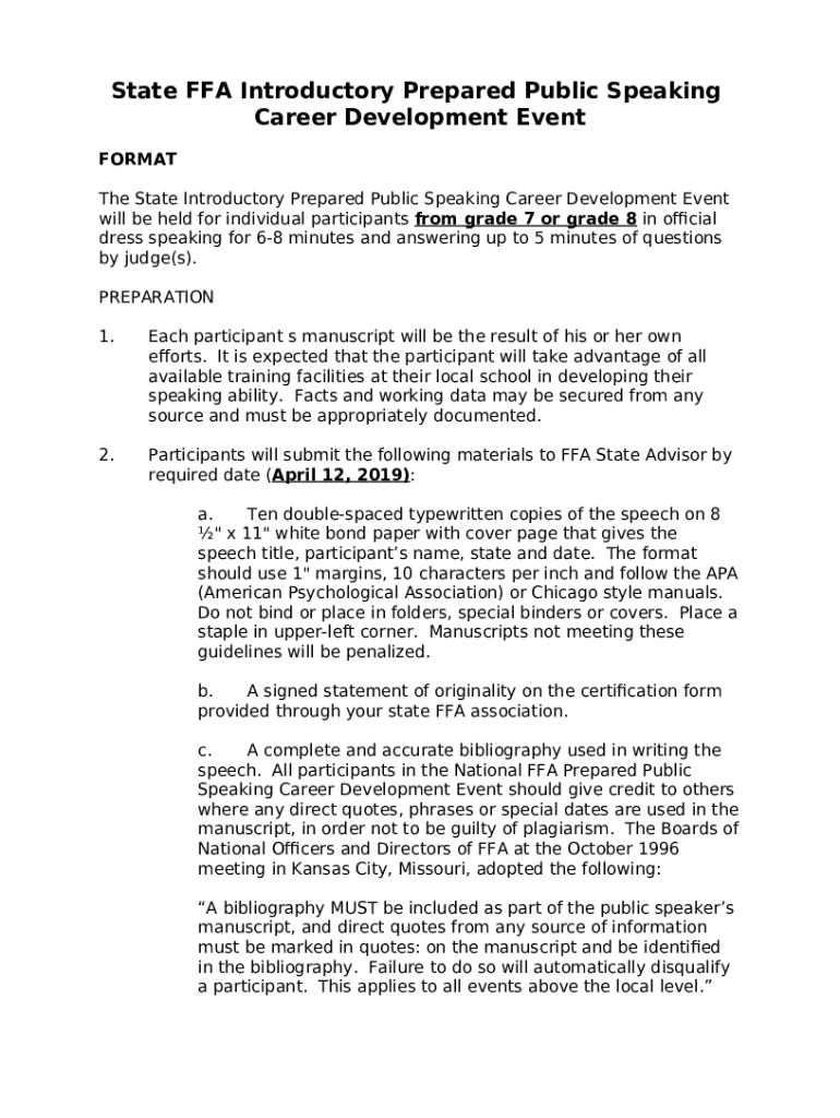 PREPARED PUBLIC SPEAKING CAREER ... Doc Template | pdfFiller