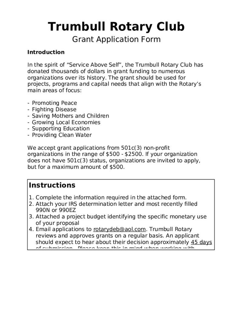 Make a Donation to the Trumbull Rotary Foundation Doc Template | pdfFiller