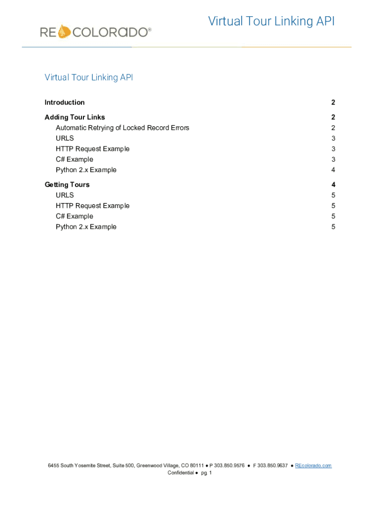 Fillable Online Virtual Tour Linking API Fax Email Print - pdfFiller
