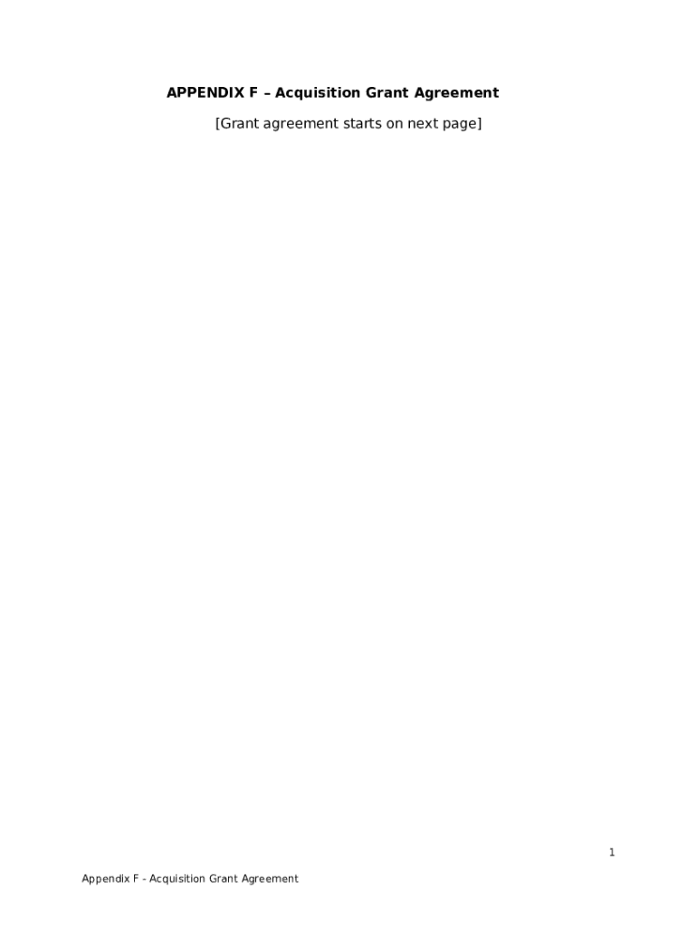 APPENDIX F - Easement Acquisition Grant Agreement Doc Template | pdfFiller