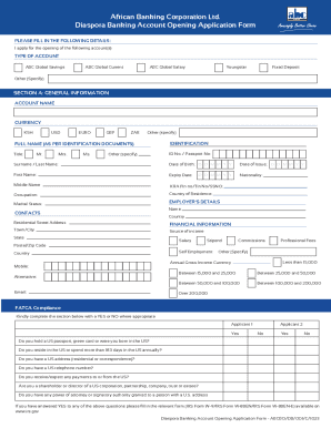 Fillable Online corporate account opening form for nigerians in ...