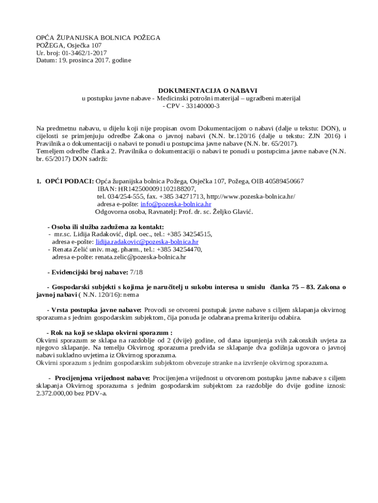 u postupku javne nabave - Medicinski potro Doc Template | pdfFiller