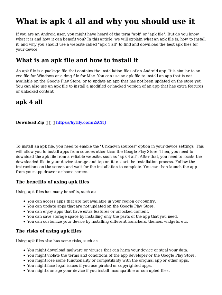 Fillable Online Android application packages - A complete guide on APK ...