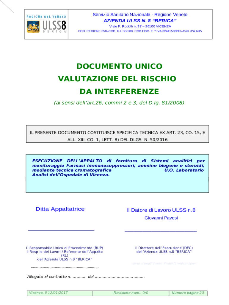 Documento unico di valutazione dei rischi comma 3, del D. ... Doc ...
